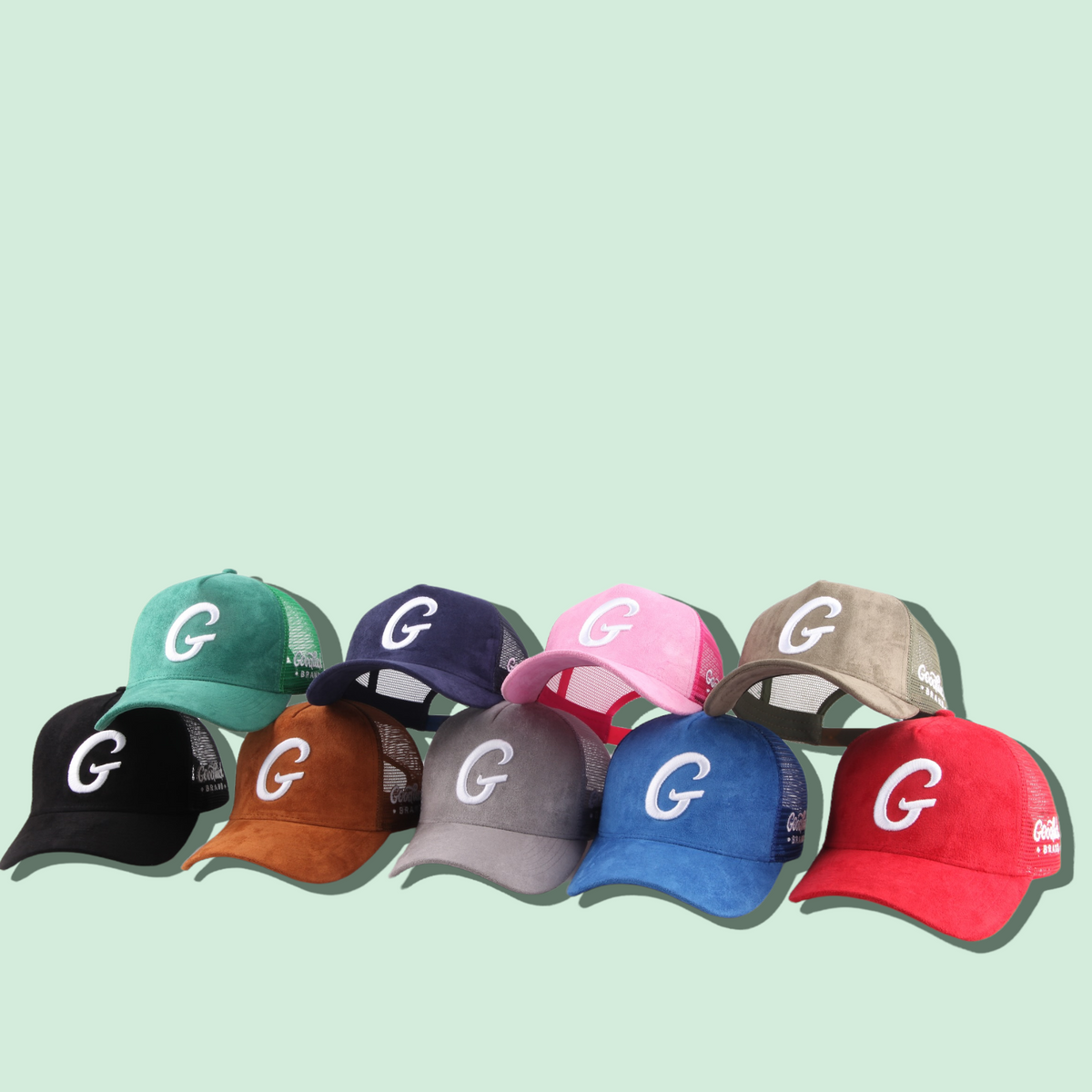Big G Olive Green “Suede” Trucker Hat – The "Good Luck Brand"